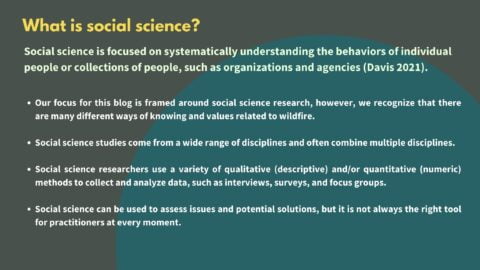 Redefining Wildfire Social Science Research With Practitioners, Part 1 ...